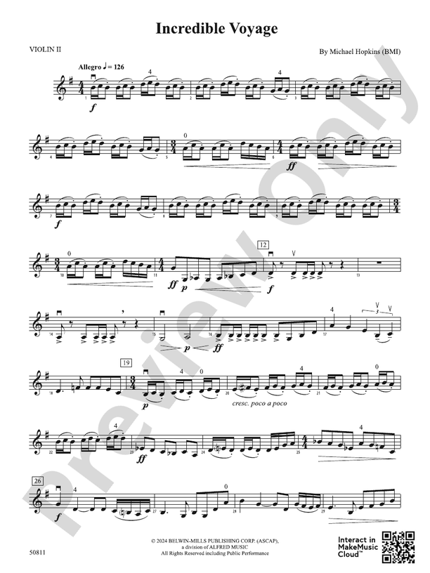 Incredible Voyage: 2nd Violin: 2nd Violin Part - Digital Sheet Music ...