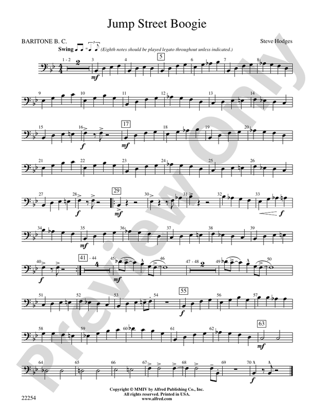 Jump Street Boogie: Baritone B.C.: Baritone B.C. Part - Digital Sheet ...