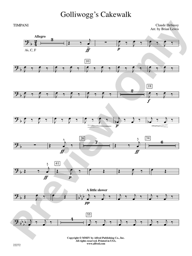 Golliwogg's Cakewalk: Timpani: Timpani Part - Digital Sheet Music Download
