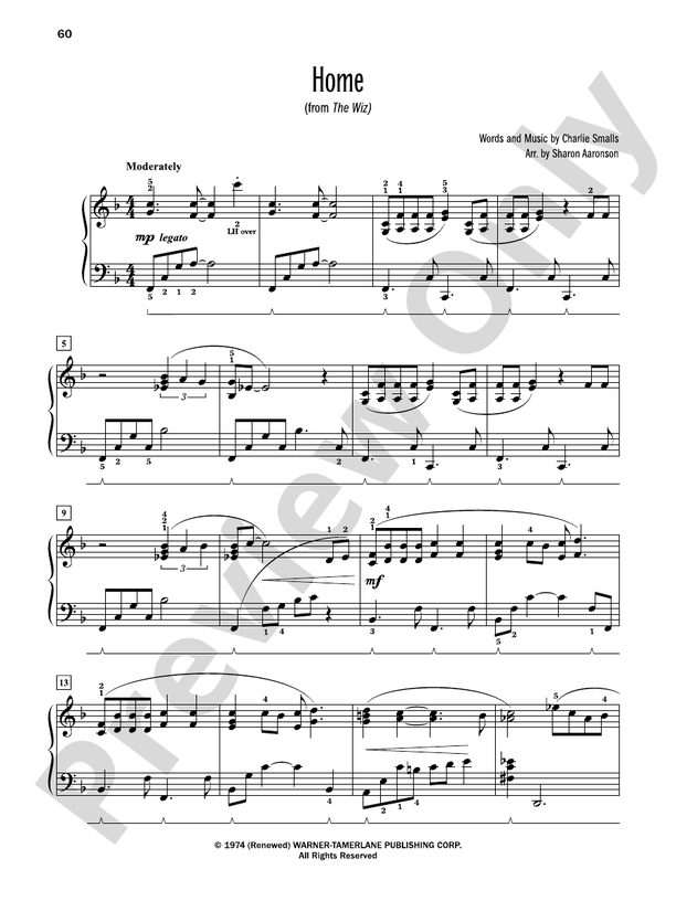 Home (from "The Wiz") - Piano Solo: Piano: Charlie Smalls - Digital ...