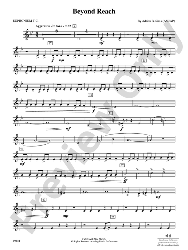 Beyond Reach: Baritone T.C.: Baritone T.C. Part - Digital Sheet Music ...