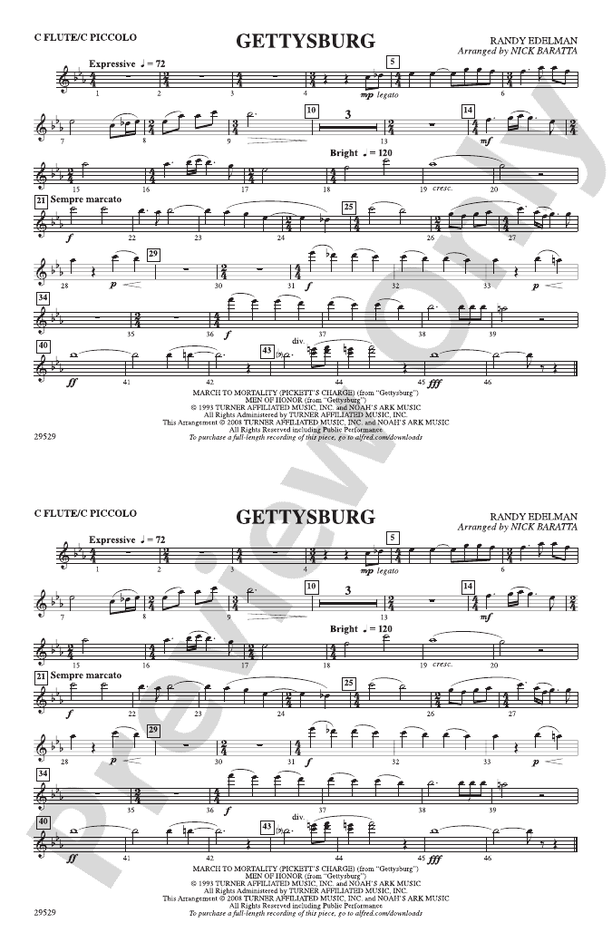 Gettysburg: Flute: Flute Part - Digital Sheet Music Download