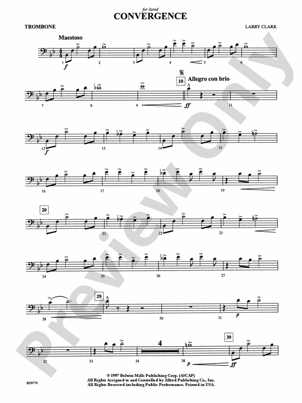 Convergence: 1st Trombone: 1st Trombone Part - Digital Sheet Music Download