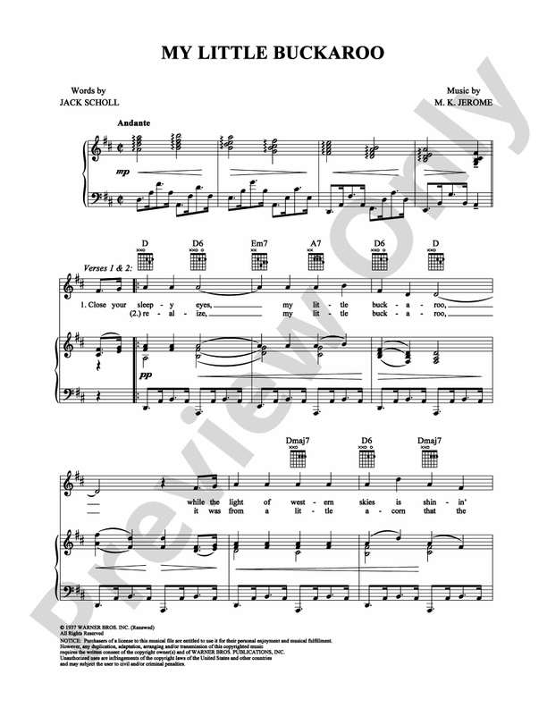 My Little Buckaroo: Piano/Vocal/Chords: M. K. Jerome - Digital Sheet Music Download