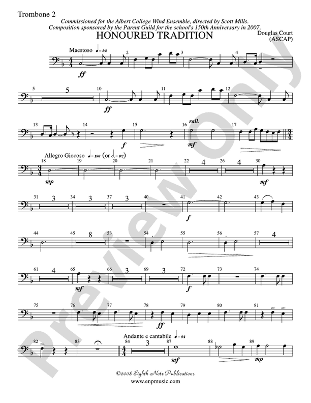 Honoured Tradition: 2nd Trombone: 2nd Trombone Part - Digital Sheet Music Download