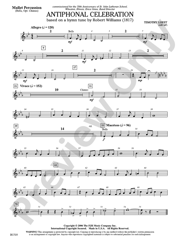 Antiphonal Celebration: Mallet Percussion: Mallet Percussion Part ...
