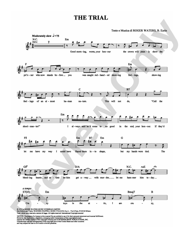 The Trial: Guitar TAB: Pink Floyd - Digital Sheet Music Download
