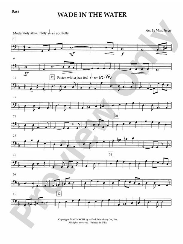 Wade in the Water: String Bass: String Bass Part - Digital Sheet Music ...