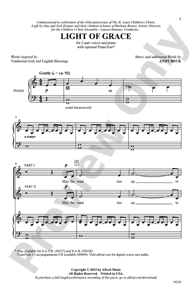 Light of Grace: 2-Part Choral Octavo: Andy Beck - Digital Sheet Music ...