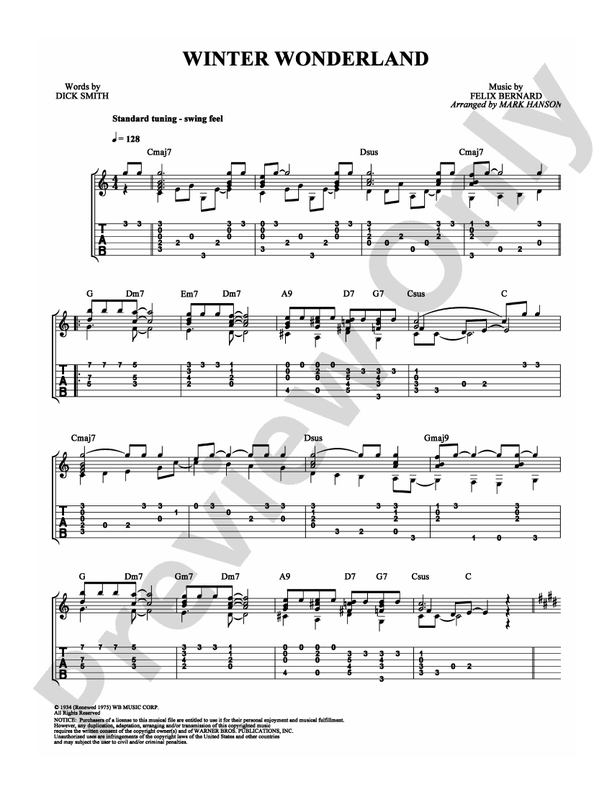 Winter Wonderland: Guitar TAB: Felix Bernard - Digital Sheet Music Download