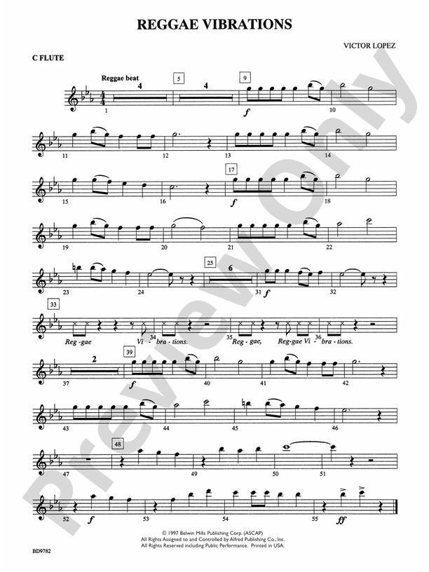 Reggae Vibrations: Flute: Flute Part - Digital Sheet Music Download