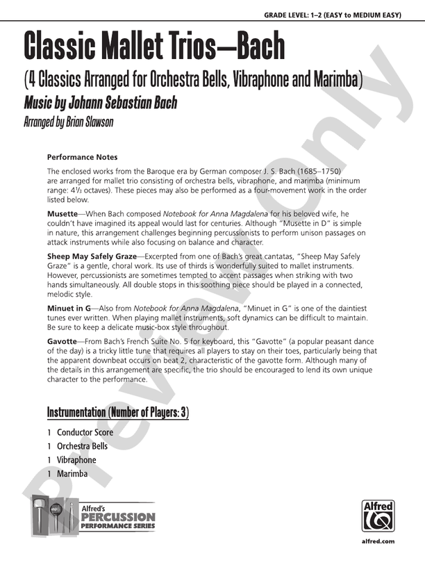 Classic Mallet Trios---Bach: Score: Mallet Instrument Score - Digital ...