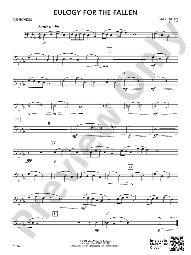 Eulogy for the Fallen: Baritone B.C.: Baritone B.C. Part - Digital Sheet Music Download