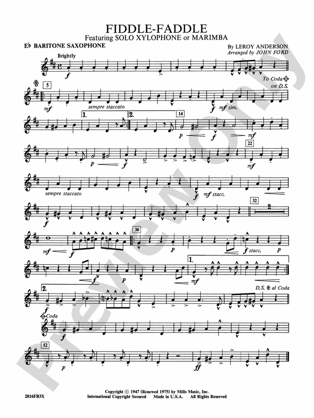 Fiddle-Faddle: E-flat Baritone Saxophone: E-flat Baritone Saxophone ...