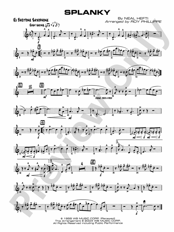 Splanky: E-flat Baritone Saxophone: E-flat Baritone Saxophone Part ...