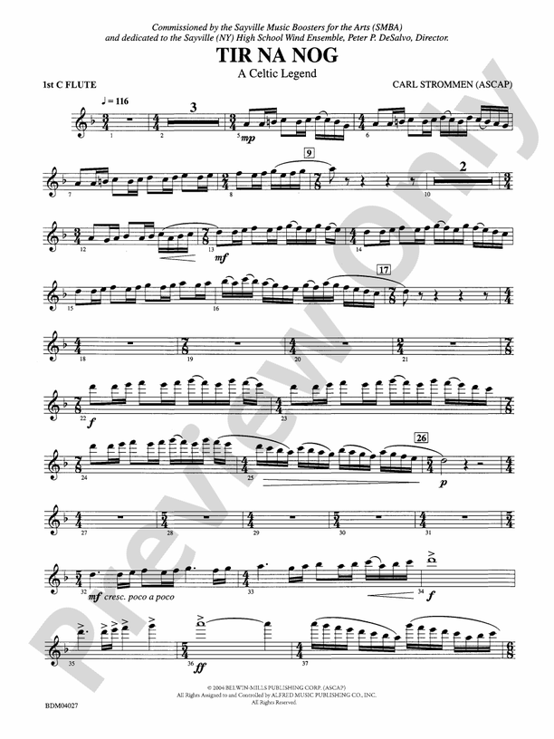 Tir Na Nog (A Celtic Legend): Flute: Flute Part - Digital Sheet Music ...