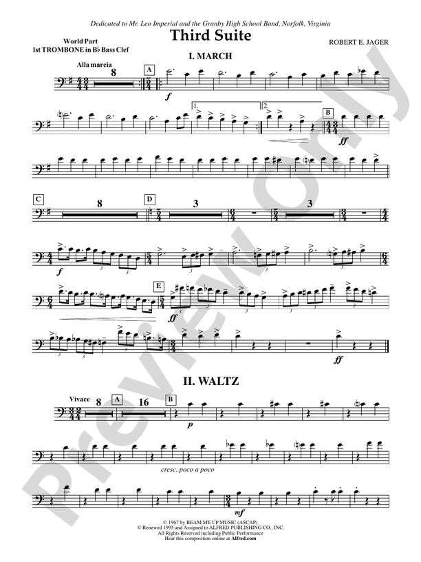 Third Suite (I. March, II. Waltz, III. Rondo): (wp) 1st B-flat Trombone B.C.: (wp) 1st B-flat ...