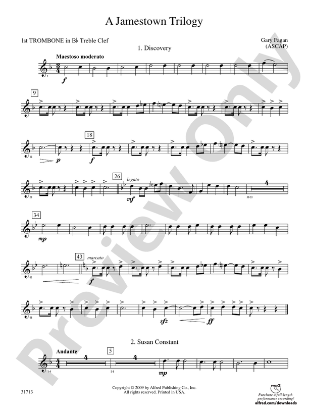 A Jamestown Trilogy: (wp) 1st B-flat Trombone T.C.: (wp) 1st B-flat ...