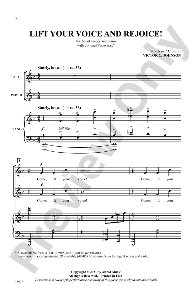 Lift Your Voice and Rejoice!: 2-Part Choral Octavo: Victor C. Johnson ...