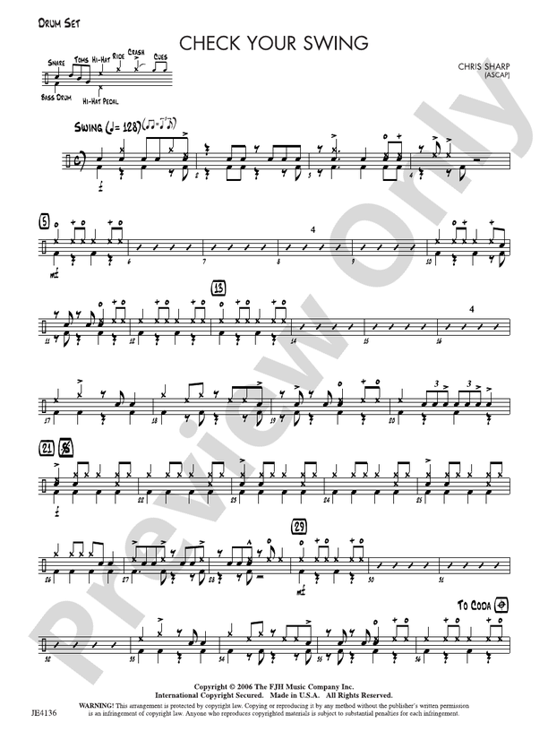 Check Your Swing: Drum Set: Drum Set Part: Chris Sharp - Digital Sheet ...