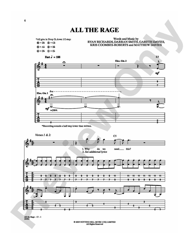 All the Rage: Guitar TAB: Funeral for a Friend - Digital Sheet Music ...