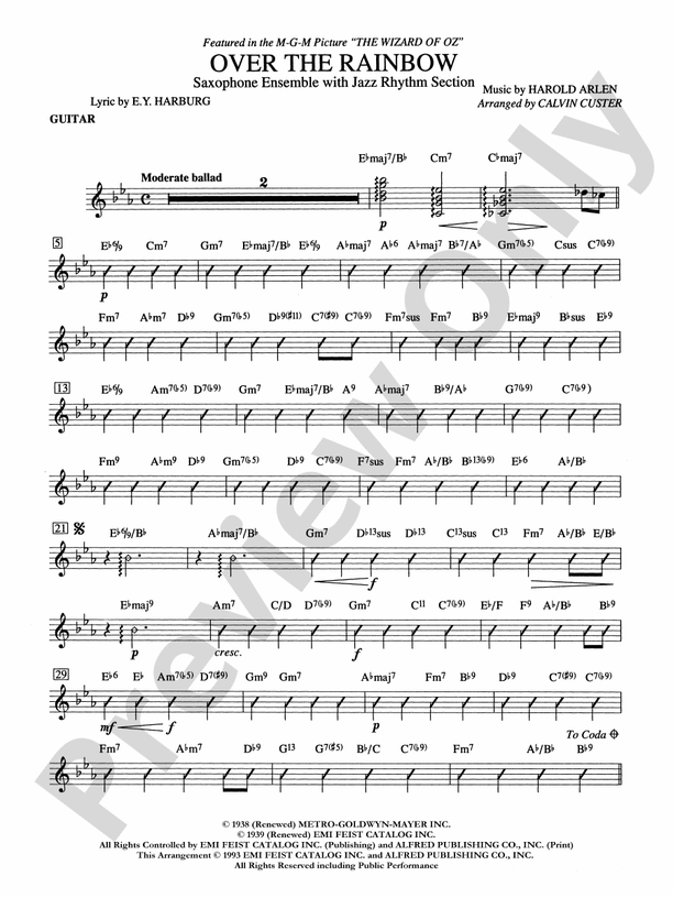 Over the Rainbow: Guitar: Guitar Part - Digital Sheet Music Download