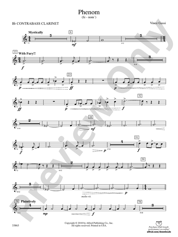 PHENOM/CB: (wp) B-flat Contrabass Clarinet: (wp) B-flat Contrabass Clarinet World Part - Digital ...