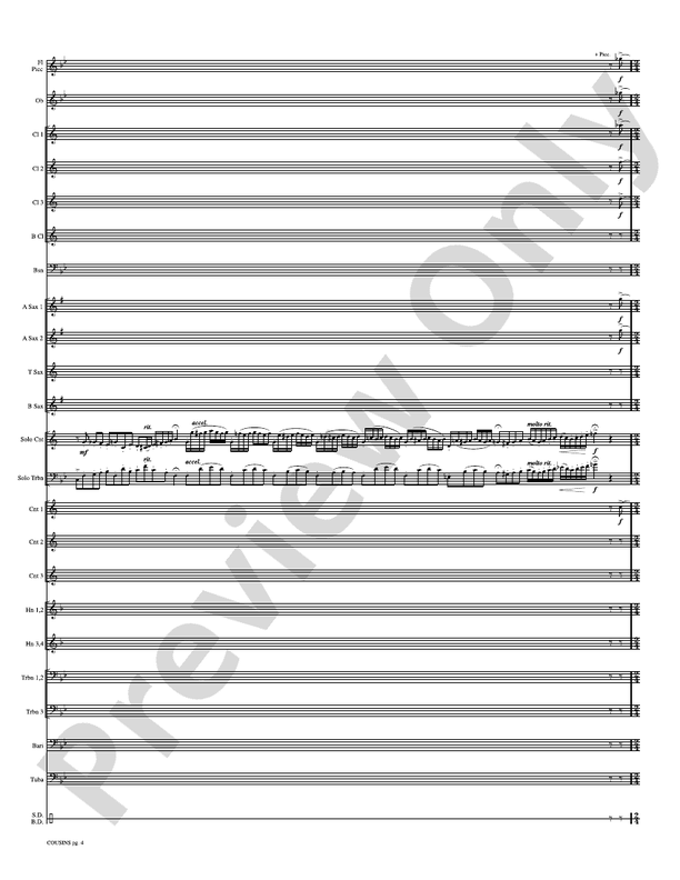 Cousins Cornet And Trombone Duet And Concert Band Score Concert