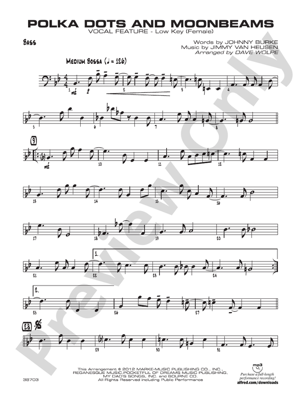 Polkadots and Moonbeams: String Bass: String Bass Part - Digital Sheet ...