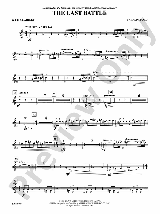 The Last Battle: 2nd B-flat Clarinet: 2nd B-flat Clarinet Part ...