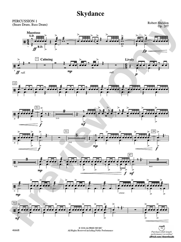 Skydance: 1st Percussion: 1st Percussion Part - Digital Sheet Music Download