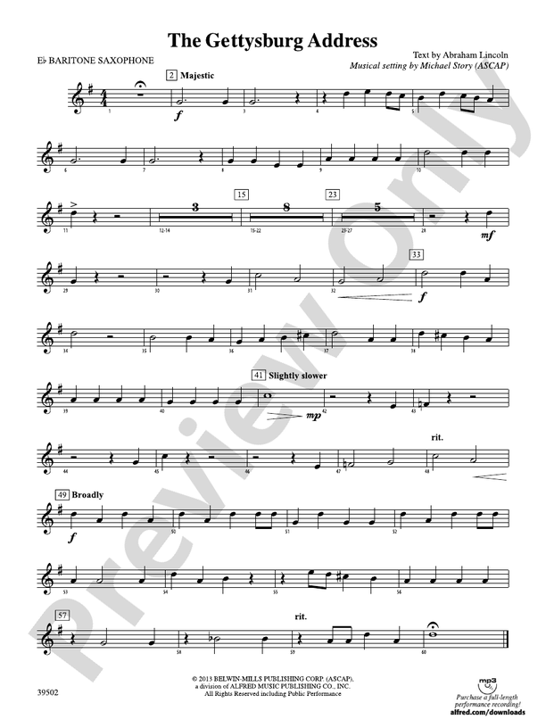 The Gettysburg Address: E-flat Baritone Saxophone: E-flat Baritone ...
