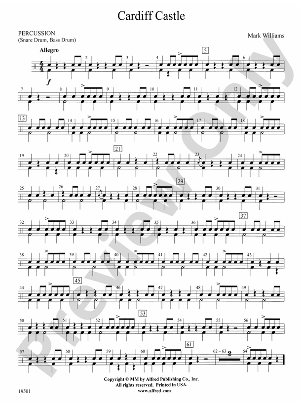 Cardiff Castle: 1st Percussion: 1st Percussion Part - Digital Sheet ...