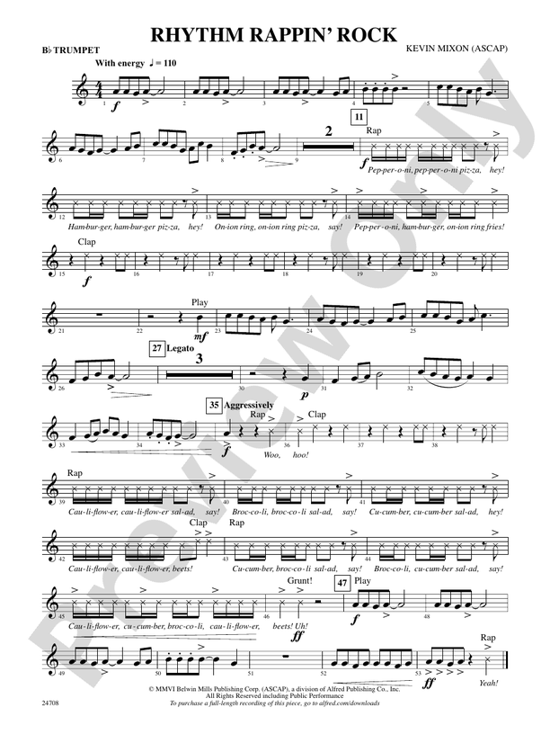 Rhythm Rappin' Rock: 1st B-flat Trumpet: 1st B-flat Trumpet Part - Digital Sheet Music Download