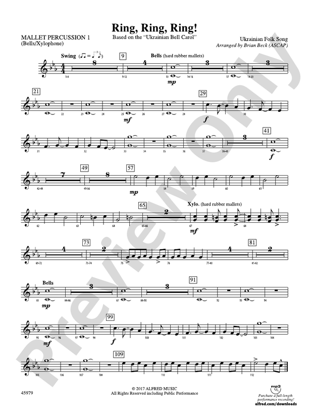 Ring, Ring, Ring!: Mallets: Mallets Part - Digital Sheet Music Download
