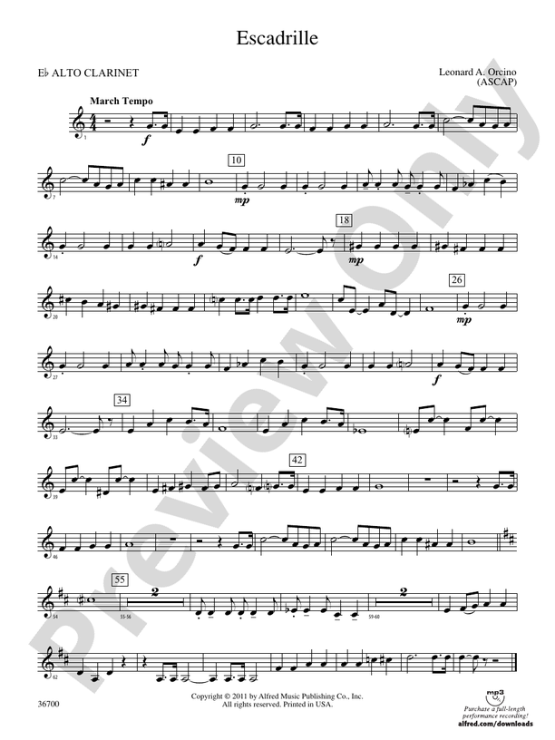 Escadrille: (wp) E-flat Alto Clarinet: (wp) E-flat Alto Clarinet World Part - Digital Sheet ...