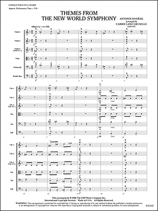 Themes from the New World Symphony: String Orchestra Conductor Score ...