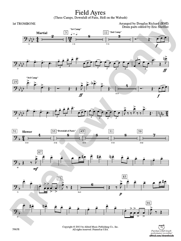 Field Ayres: 1st Trombone: 1st Trombone Part - Digital Sheet Music Download