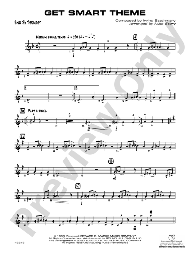 Get Smart Theme: 2nd B-flat Trumpet: 2nd B-flat Trumpet Part - Digital Sheet Music Download