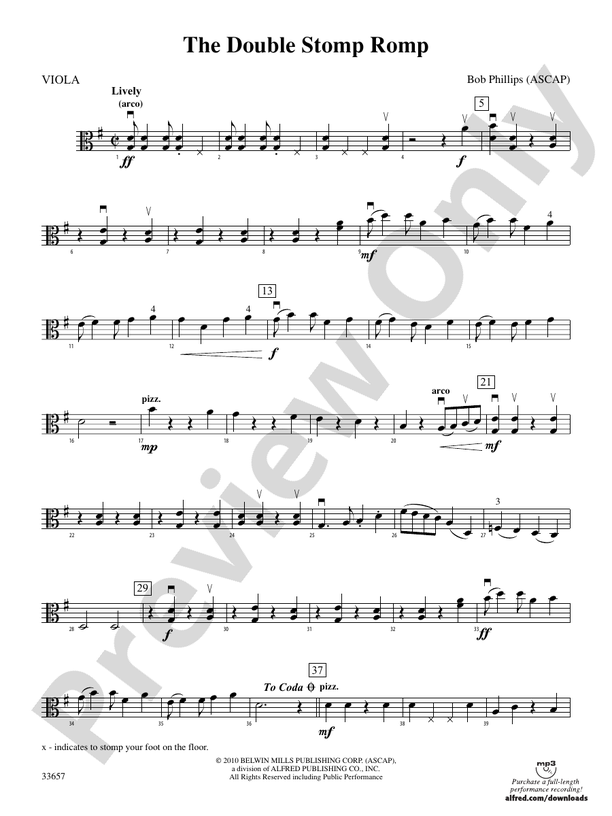 The Double Stomp Romp: Viola: Viola Part - Digital Sheet Music Download