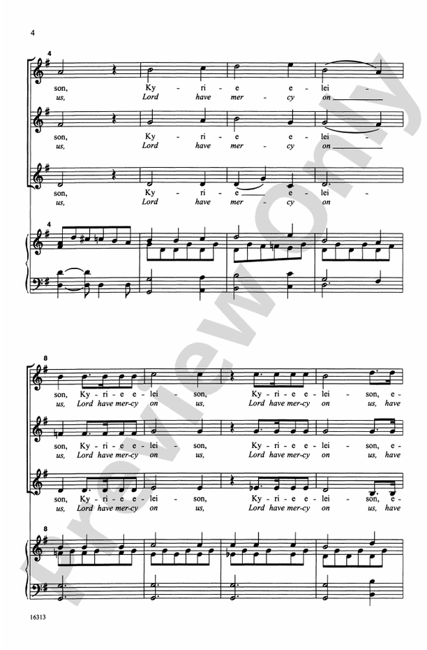 Kyrie (from Mass in G): SSA Choral Octavo: Franz Schubert - Digital ...