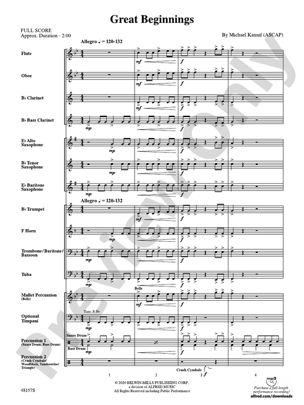 Great Beginnings: Score: Concert Band Score - Digital Sheet Music Download
