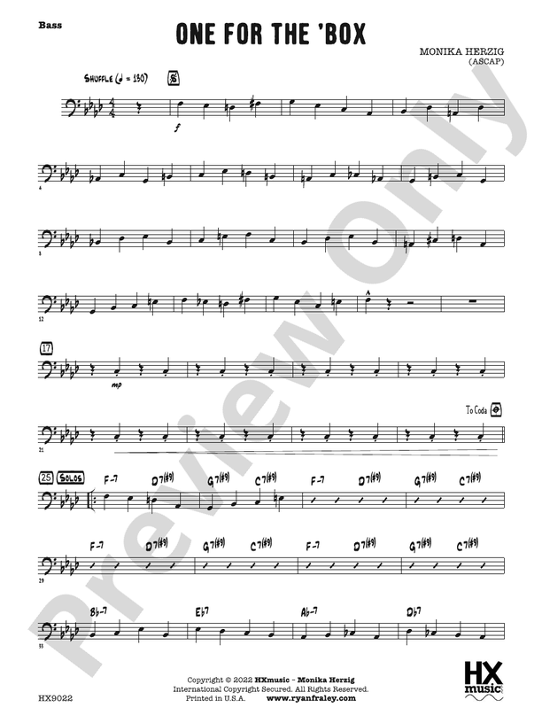 One for the 'Box: Bass: Bass Part: Monika Herzig - Digital Sheet Music ...