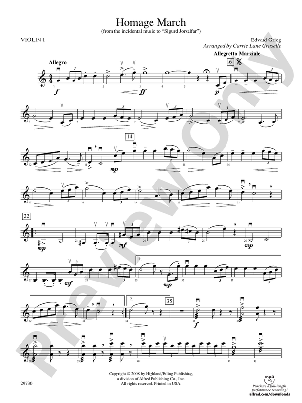 Homage March (from the incidental music to Sigurd Jorsalfar): 1st ...