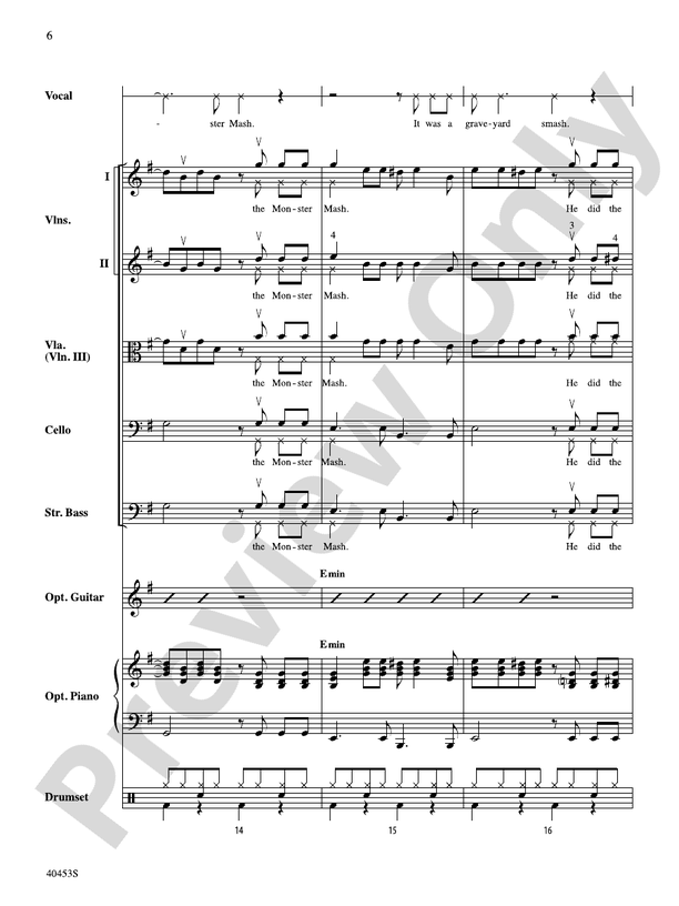 Monster Mash: Score: String Orchestra Score - Digital Sheet Music Download