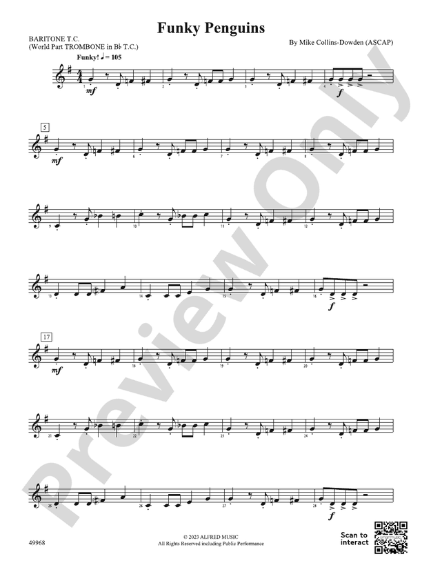 Funky Penguins: Baritone T.C.: Baritone T.C. Part - Digital Sheet Music ...