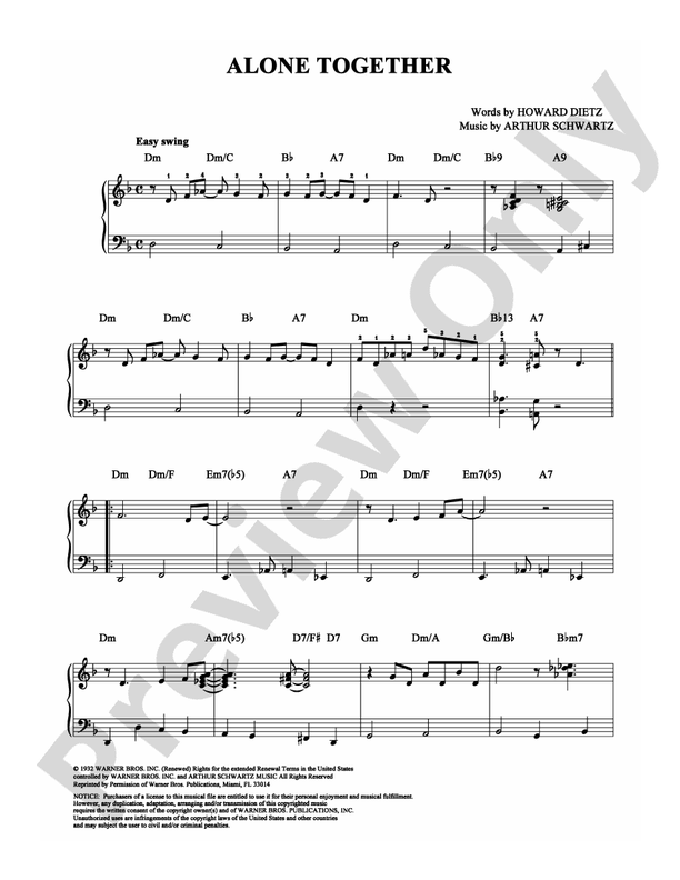 Alone Together: Piano: Lou Stein - Digital Sheet Music Download