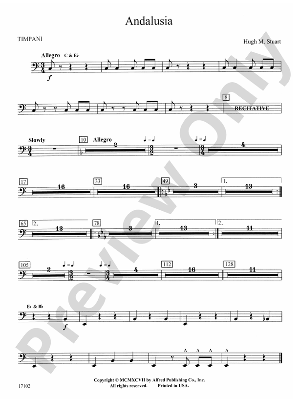 Andalusia: Timpani: Timpani Part - Digital Sheet Music Download