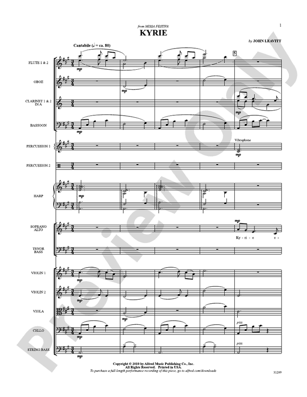 Kyrie: Score: Choir Score - Digital Sheet Music Download