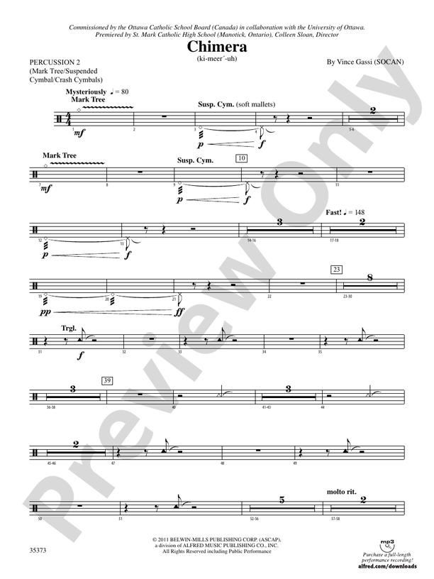 Chimera: 2nd Percussion: 2nd Percussion Part - Digital Sheet Music Download